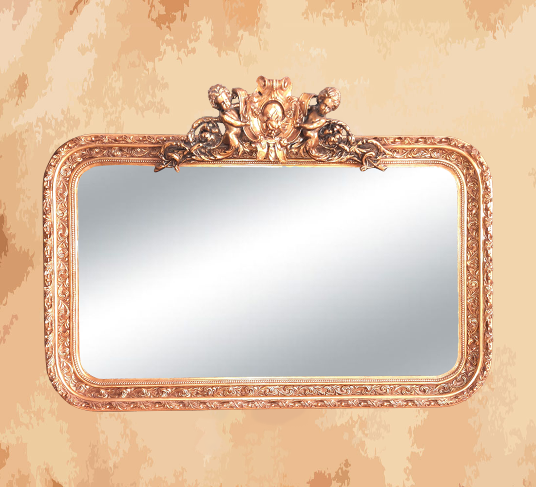 (golden angels) Rectangular mirror with a unique and luxurious ...