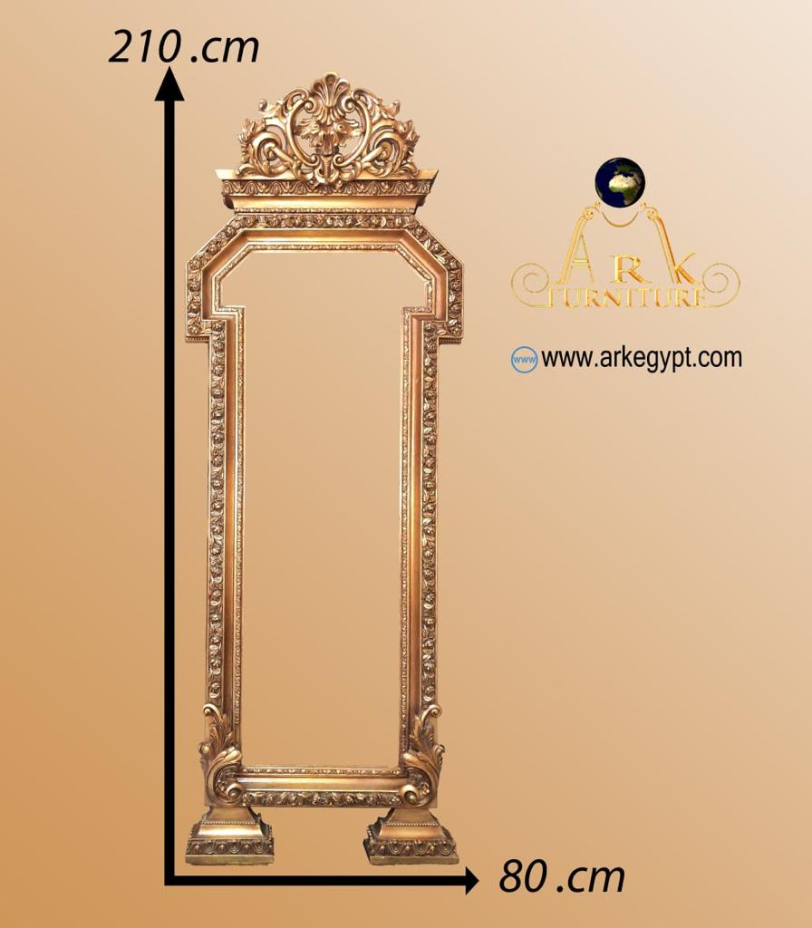 (throne of gold) Rectangular mirror with a luxurious and royal design ...