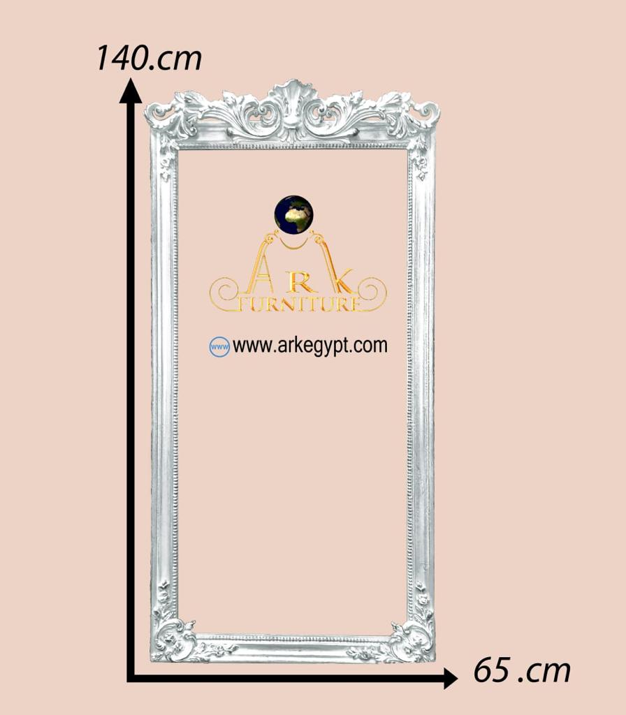 (Ice feeling) Rectangular mirror, colored more like snow than silver ...